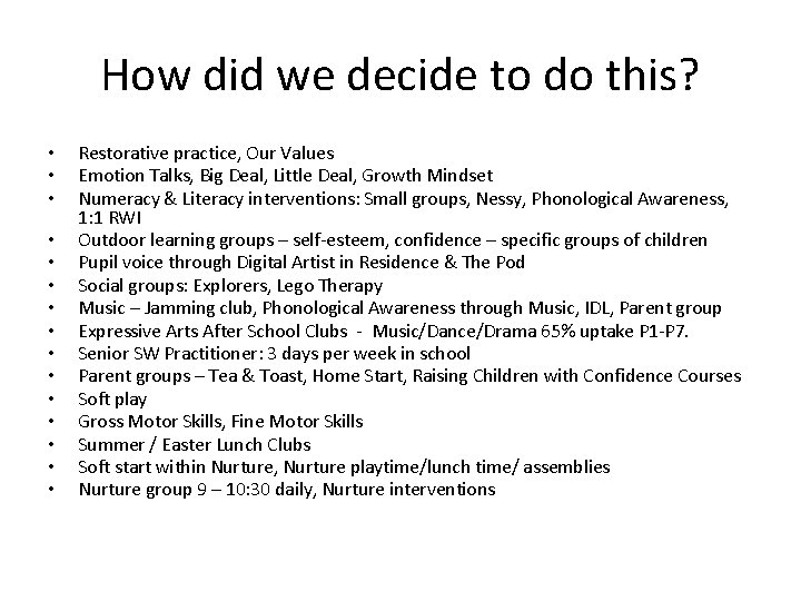 Health and Wellbeing at Pinkie A Nurturing School