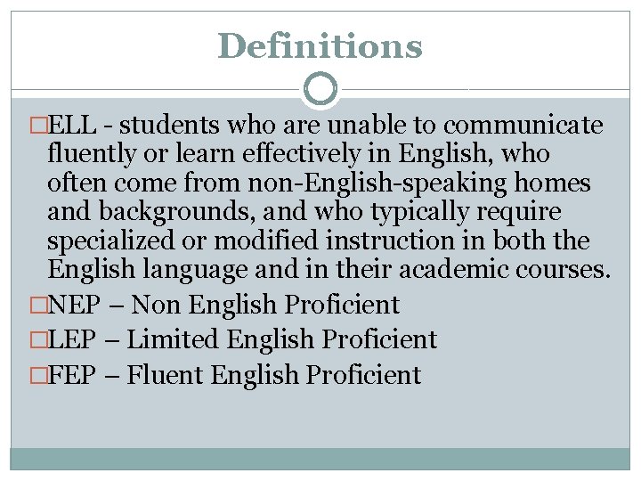 Bilingual Bicultural Learners AKA ELL TITLE III PROGRAM