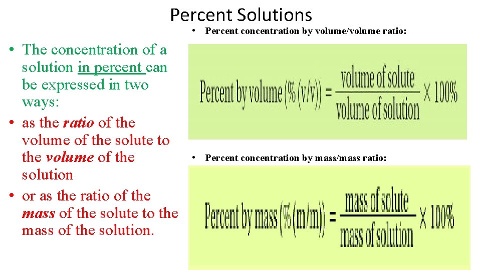 Solutions Lots of vocabulary Unit 7 Solvents Solutes