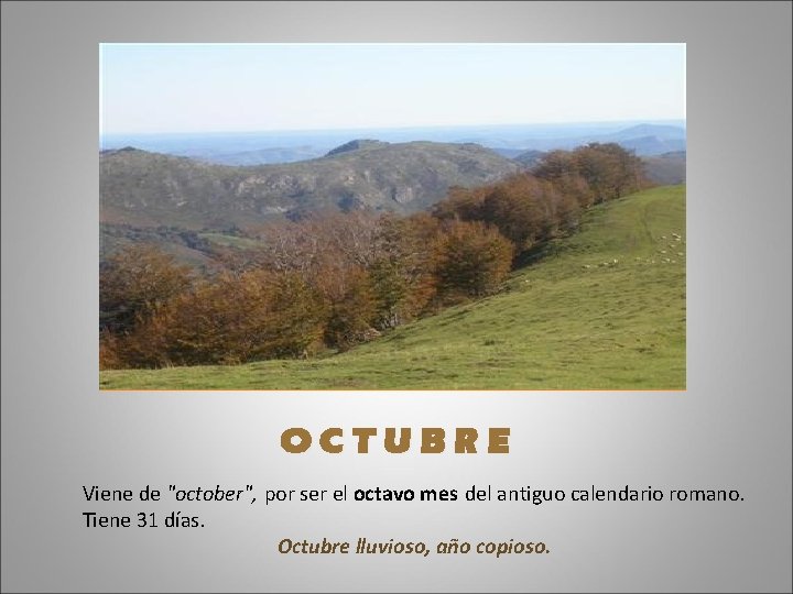 LOS MESES DEL AO Origen de su nombre