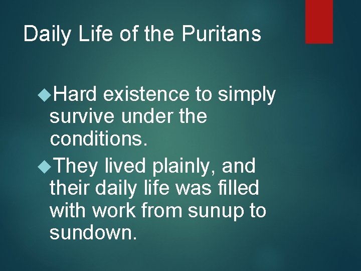 The Puritans BACKGROUND INFORMATION Puritan Settlements There were