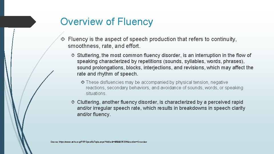 Paraprofessional Disability Awareness Training Fluency Overview of Fluency