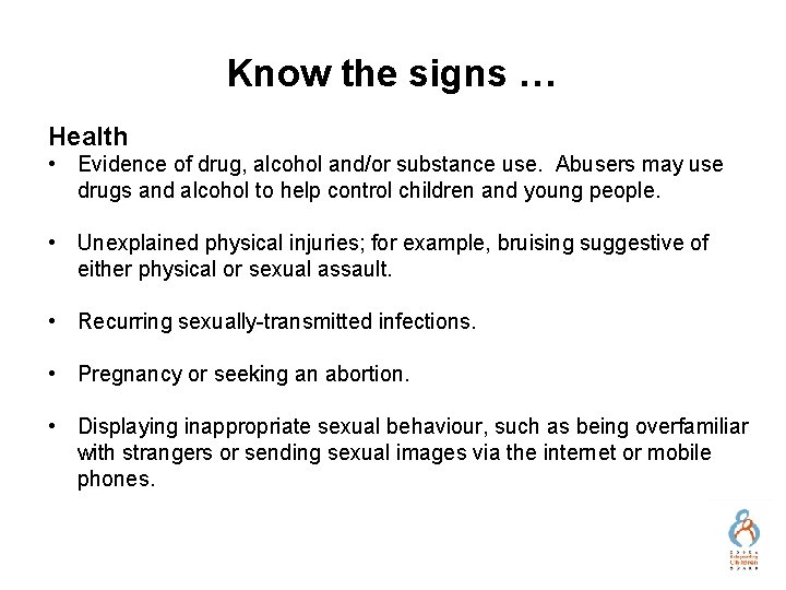 Child Sexual Exploitation Basic Awareness Training What is