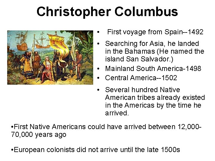 Beginnings to 1700 Background info in textbook pp