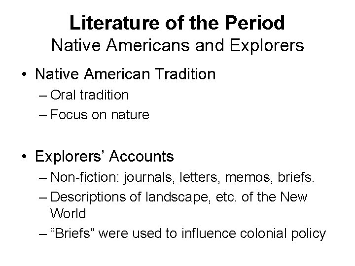 Beginnings to 1700 Background info in textbook pp