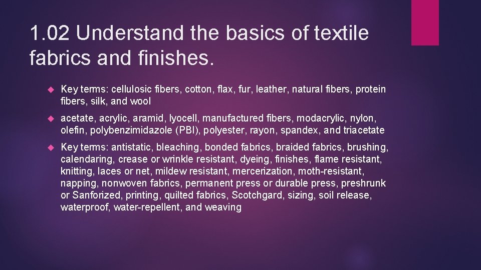 Fashion Vocabulary 1 01 Understand the progression of