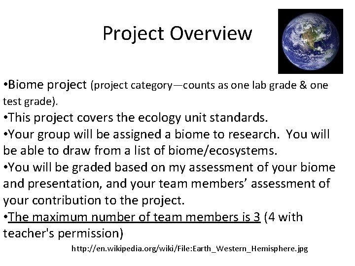 Biome Ecology Unit adapted from Faith Wittke Westside