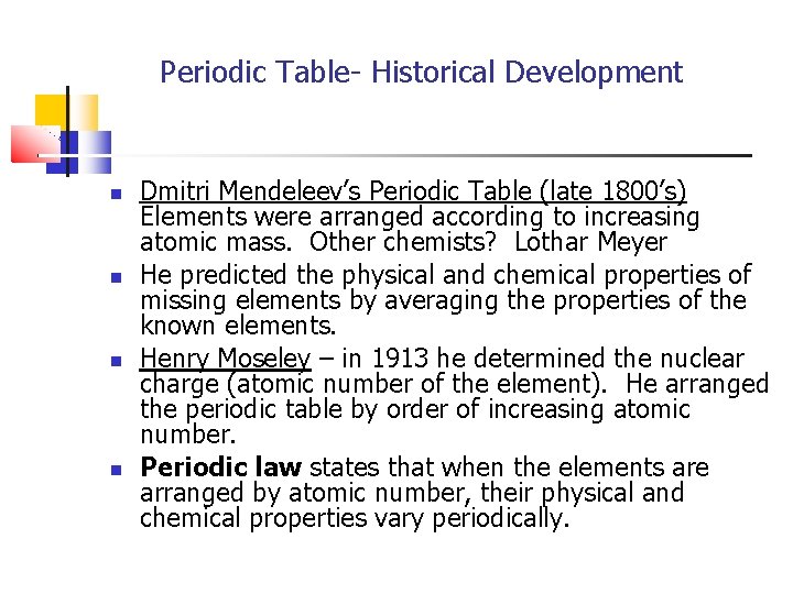 Periodic TableChapter 6 Resources and Activities Good video