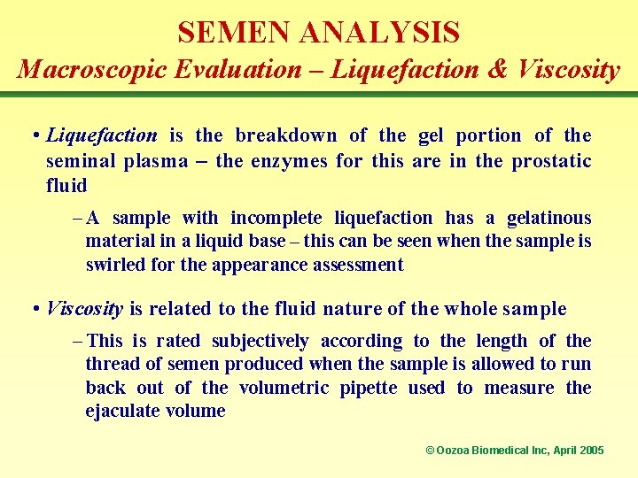 SEMEN ANALYSIS What When How Why Dr Sohrab