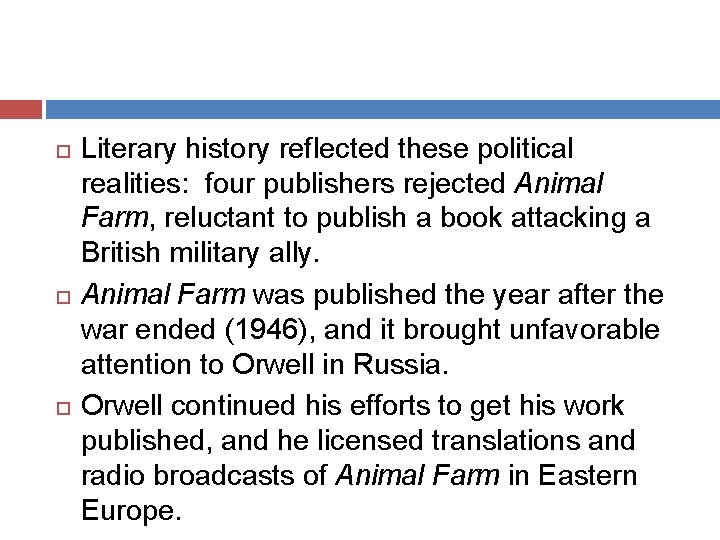 ANIMAL FARM By George Orwell The Russian Revolution