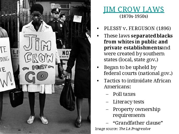 CIVIL RIGHTS Black Freedom Movements A Timeline Young