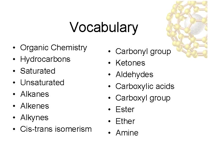 Organic Chemistry Chapter 22 Vocabulary Organic Chemistry Hydrocarbons