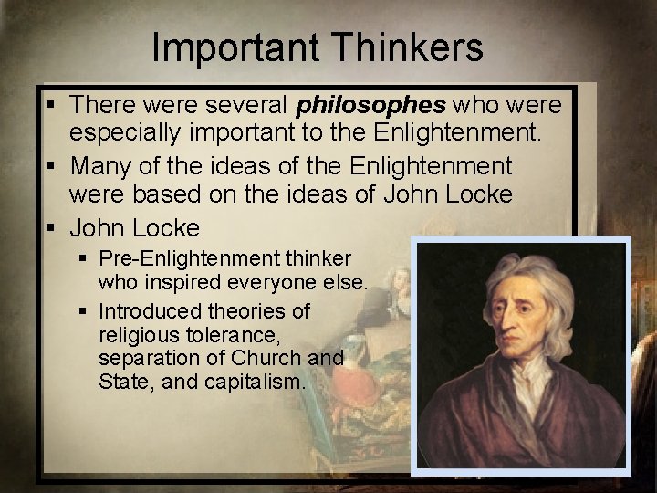 The Enlightenment 1700 s Mrs Quimby Quincy High