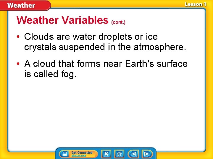 Chapter Introduction Lesson 1 Describing Weather Lesson 2