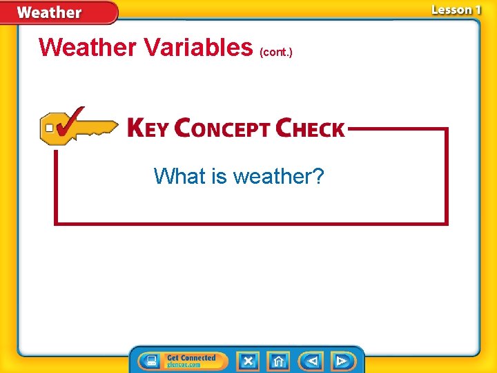 Chapter Introduction Lesson 1 Describing Weather Lesson 2