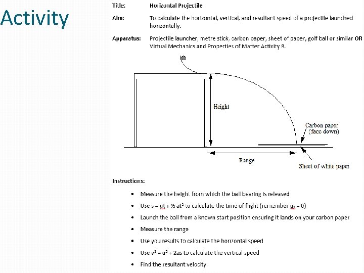 25092020 Equations of Motion 3 Objects Projected Horizontally