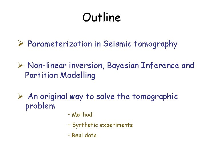 A Partition Modelling Approach to Tomographic Problems Thomas