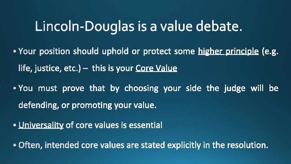 Introduction to Lincoln Douglas Debate After you have