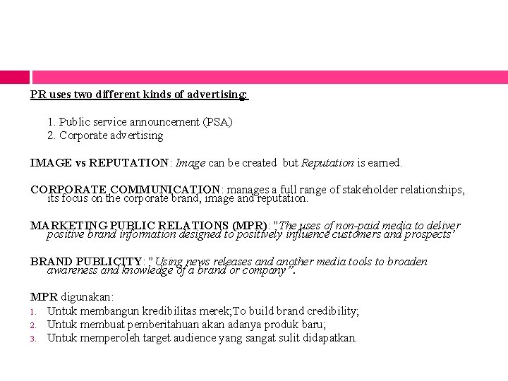 MARKETING COMMUNICATION ADVERTISING PUBLIC RELATIONS SALES PROMOTION EVENT
