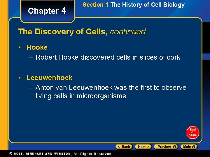 Chapter 4 Cell Structure and Function Table of
