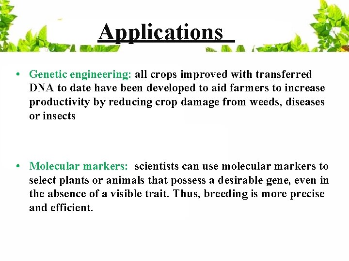 Use of Biotechnology in Agriculture Benefits and Risks