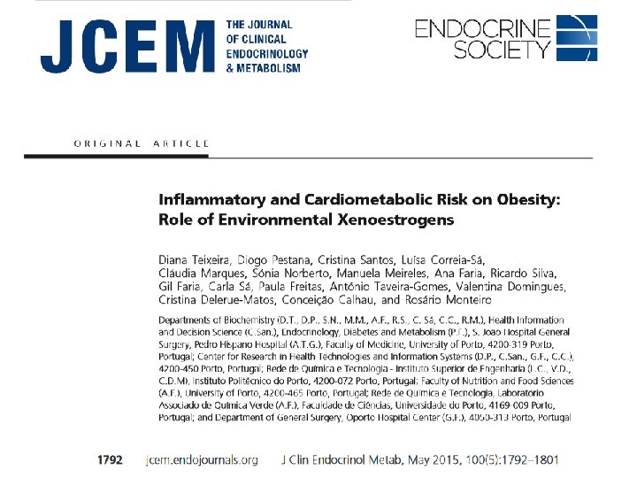 The Role Of Endocrine Disruptors On Metabolic Dysfunction