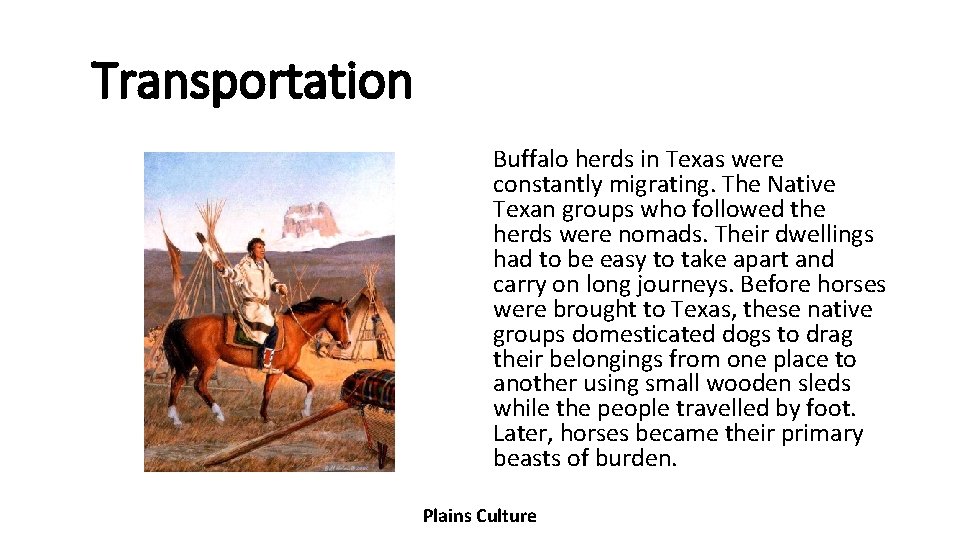 Systems Plains Culture groups based their lives and