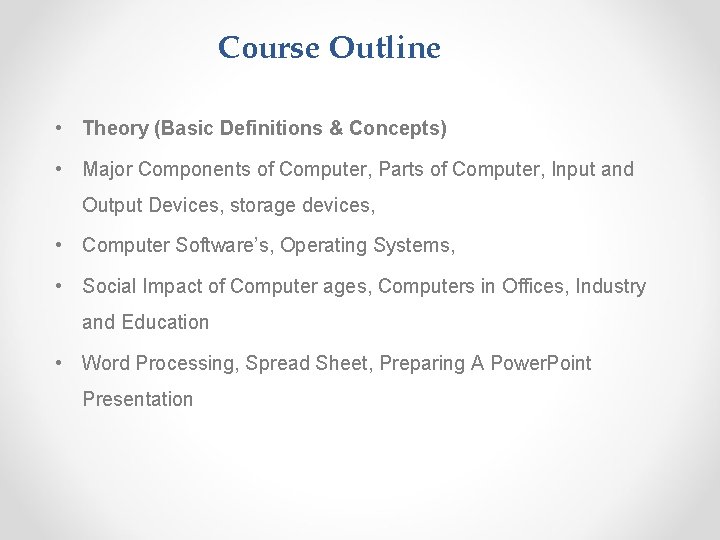 Mt113 Computer Applications By Syed Ehtisham Gillani Introduction