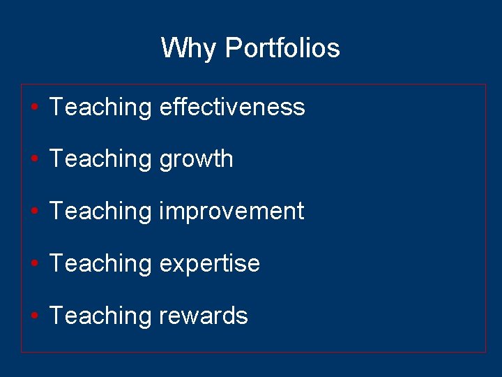 Portfolio Assessment for Teachers Saint Anne School Barrington