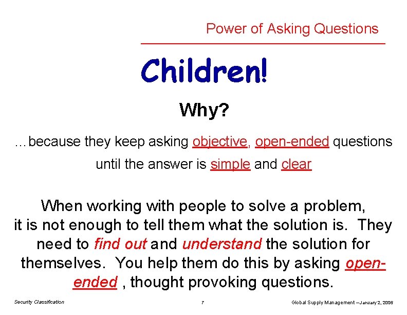 5 Why Analysis u January 2 2006 Global