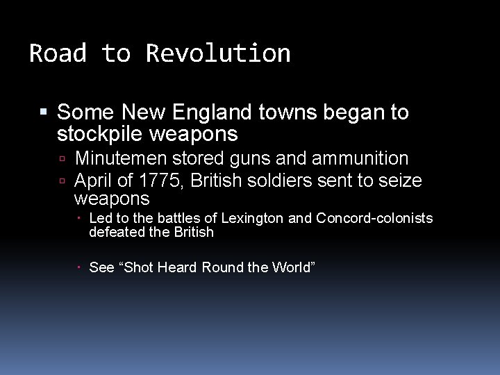 Chapter 2 Revolution and the Early Republic Colonial