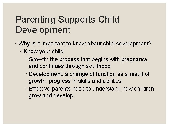 CHAPTER 4 Becoming a Competent Parent Understanding Young