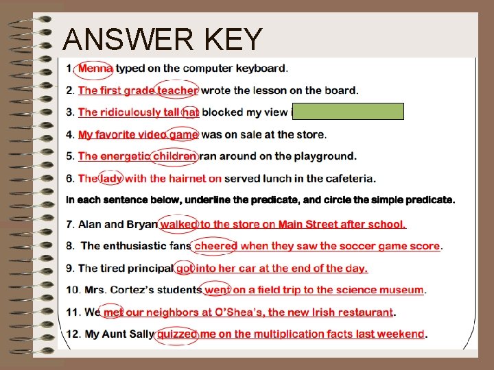 Subject and Predicate Parts of Speech Writing Clinic