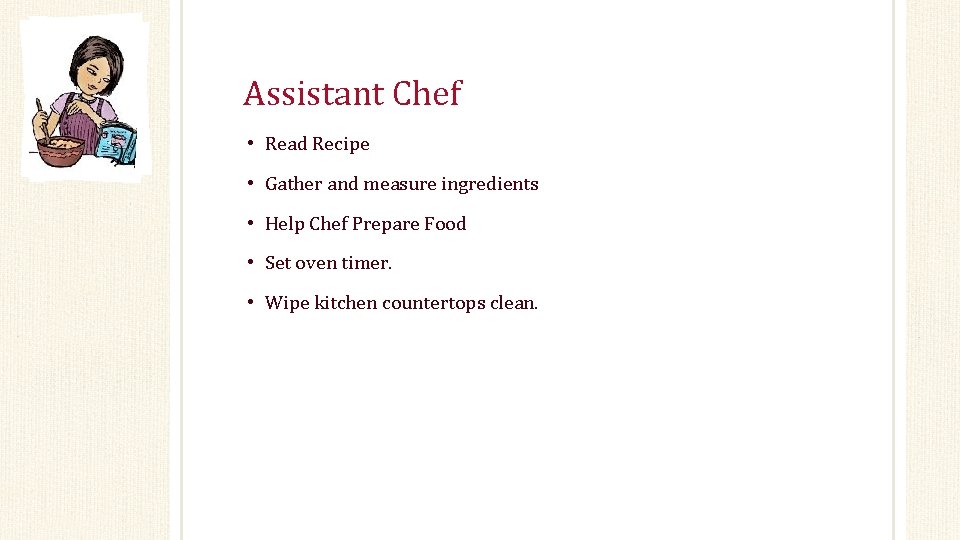 Cooking Labs Role Assignments and Grading Lab Role