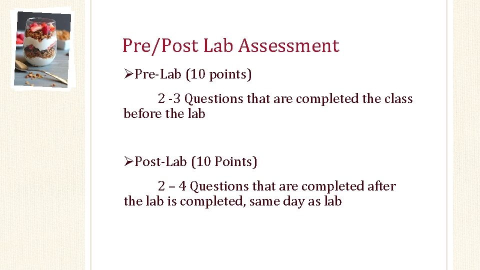 Cooking Labs Role Assignments and Grading Lab Role