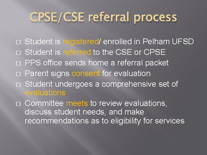 SPECIAL EDUCATION OVERVIEW PELHAM PUBLIC SCHOOLS Mrs Rosemary