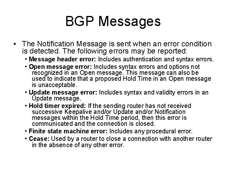 EEE 449 Computer Networks Internetwork Operation Border Gateway