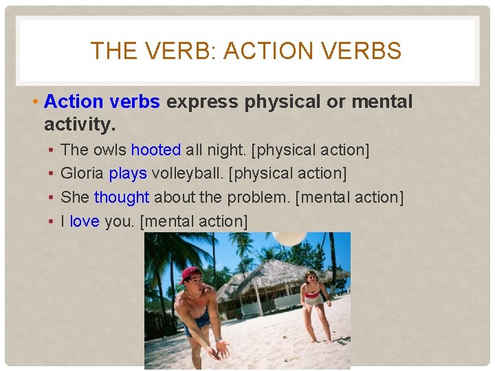 PARTS OF SPEECH VERBS ENGLISH 7 CP MR