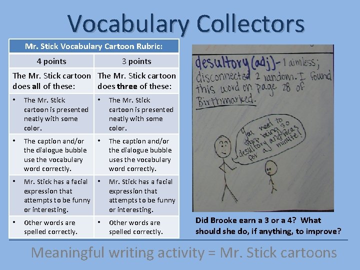 Vocabulary Collectors potential adjective a word to describe