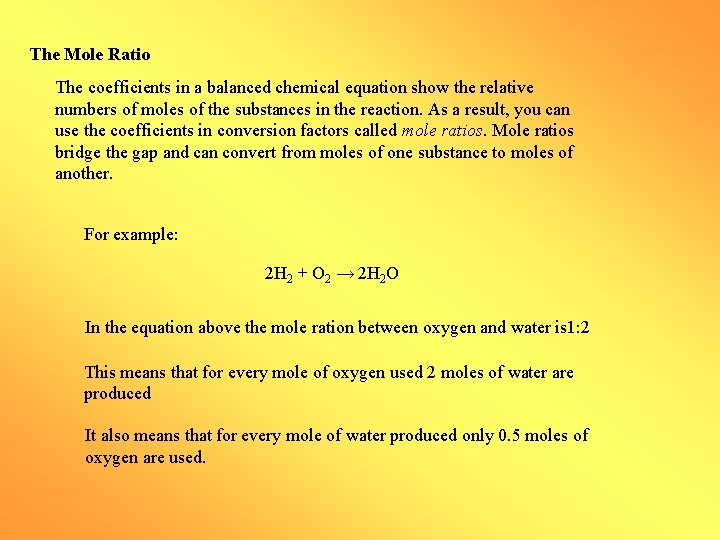Balanced Equations Show Proportions A balanced chemical equation