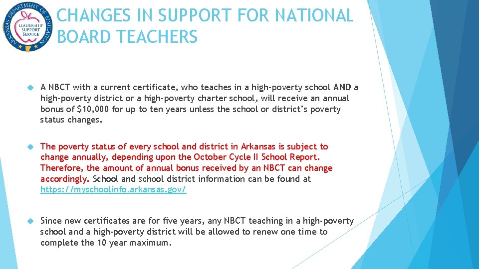 NATIONAL BOARD For Professional Teaching Standards NATIONAL BOARD