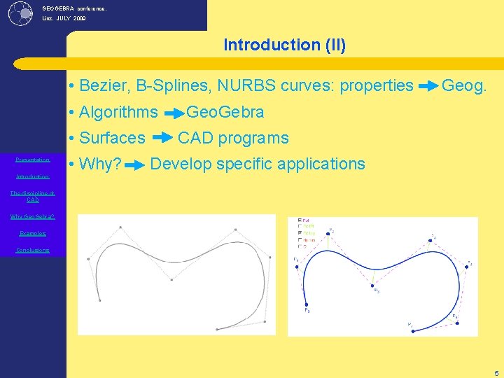 GEOGEBRA conference Linz JULY 2009 Teaching Computer Aided