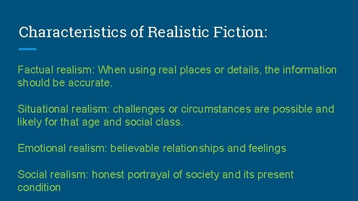 GENRE PRESENTATION Monica Diaz Nicole Botruff Realistic Fiction