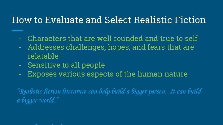 GENRE PRESENTATION Monica Diaz Nicole Botruff Realistic Fiction