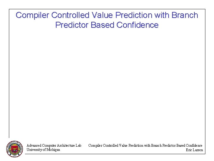 Compiler Controlled Value Prediction with Branch Predictor Based