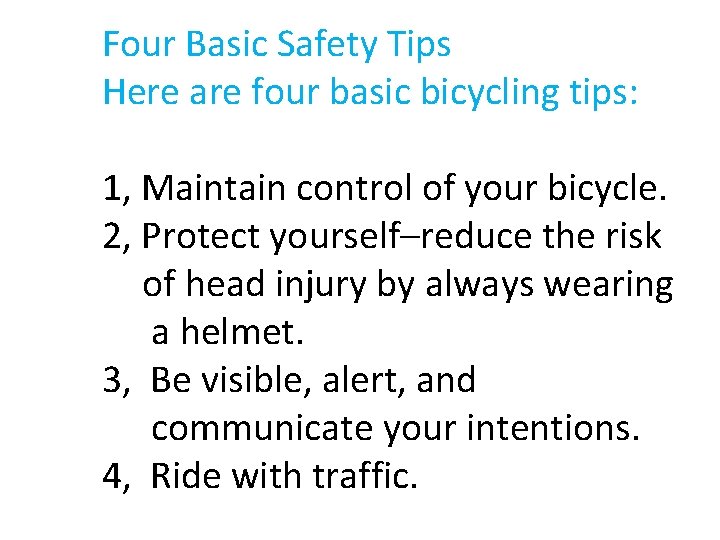 First Aid Manual for studentscyclists and basic safety
