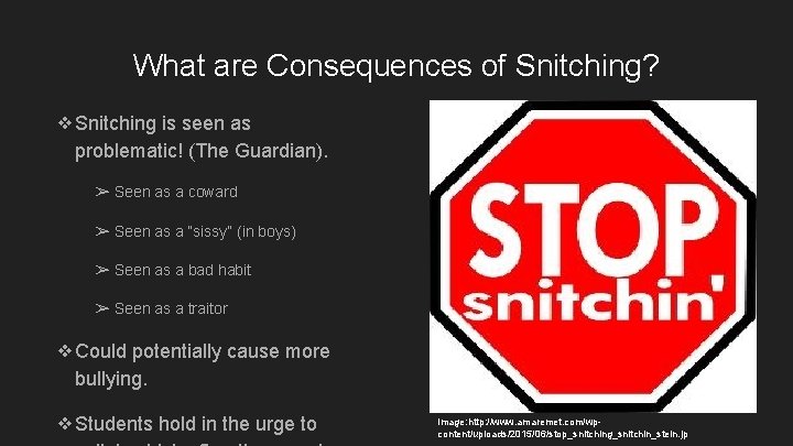 The Prohibitive Culture of Snitching Nicholas Gardner Taylor
