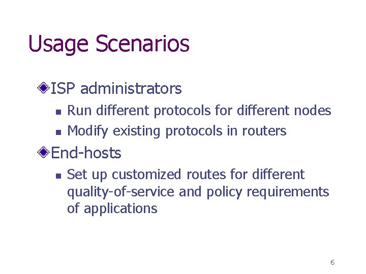 Declarative Routing Extensible Routing with Declarative Queries Boon