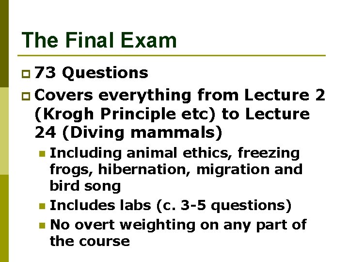 Biology 2672 a Comparative Animal Physiology Final review