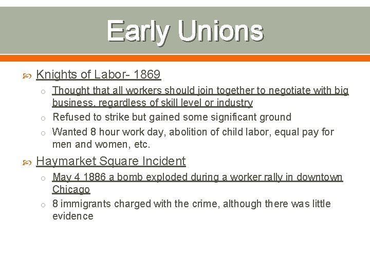 Labor and the Birth of Unions Definitions Labor